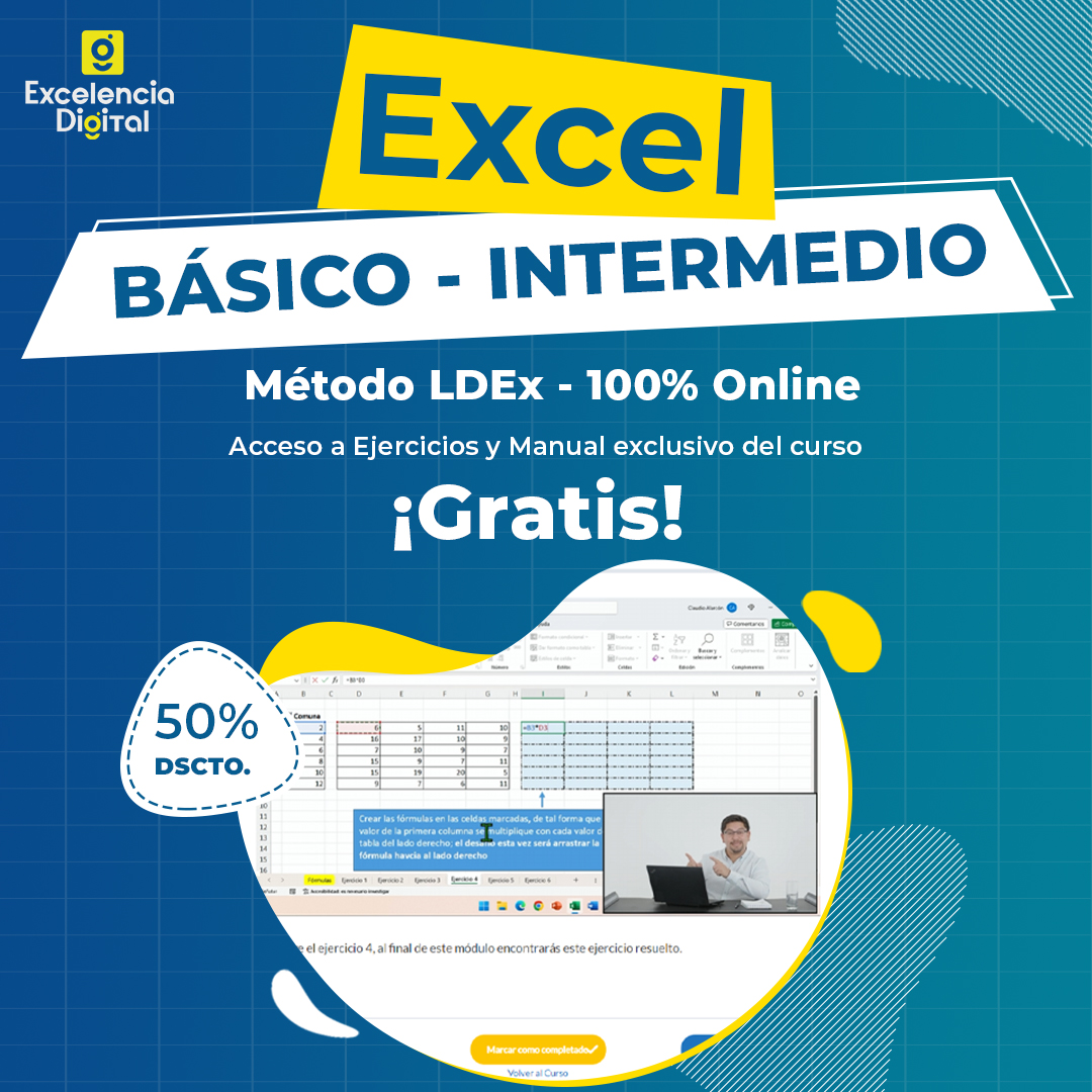 Curso Excel Básico – Intermedio LDEx – Excelencia Digital Cursos en linea, E-Learning y ...